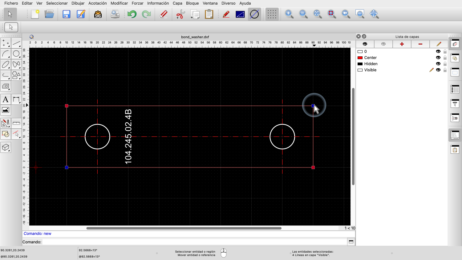 QCAD - Tutorial: 1.6 Editing